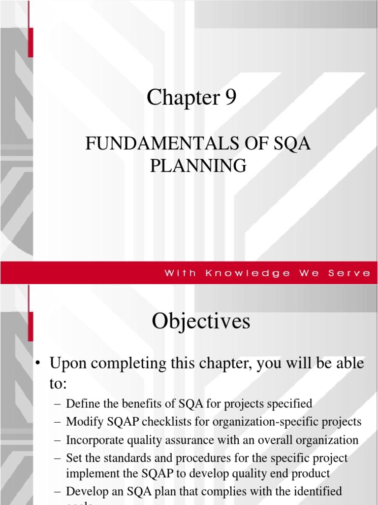 Chapter 9 SQA Planning | PDF | Verification And Validation | Quality ...