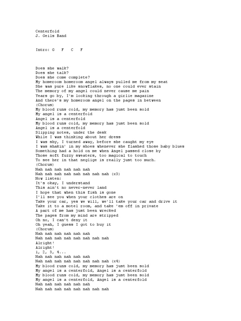 My Homeroom Angel: The Story Behind The J. Geils Band Hit 'Centerfold ...