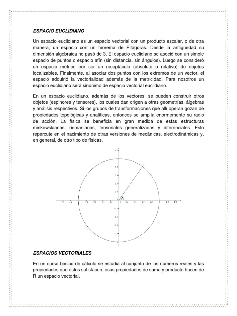 Espacio Euclidiano | PDF | Espacio vectorial | Espacio euclidiano