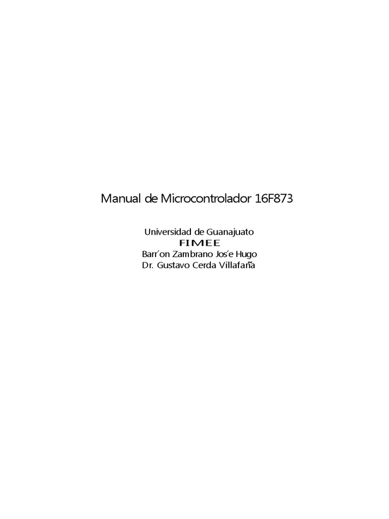 Manual PIC16F873 | PDF | Microcontrolador | Conjunto de instrucciones