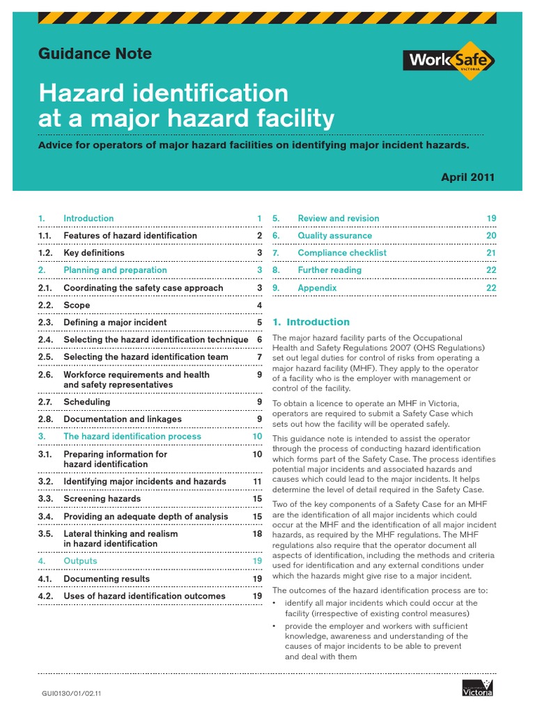 Hazard Identification in Major Facilities | PDF | Computers ...
