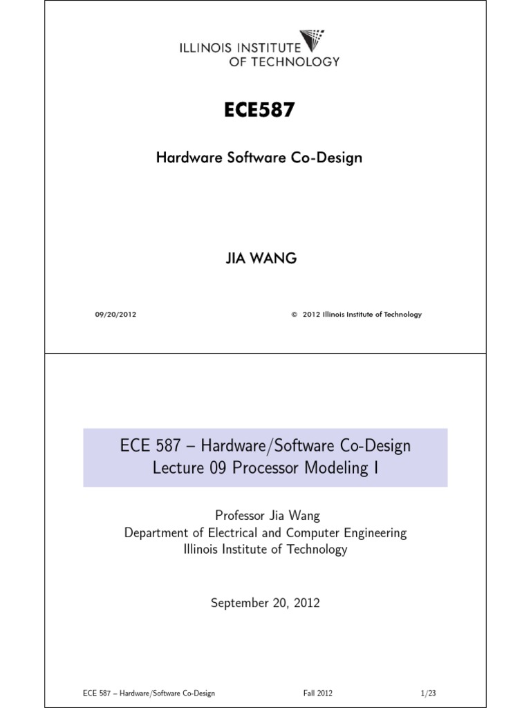 ECE 587 - Hardware/Software Co-Design Lecture 09 Processor Modeling I | PDF | Process (Computing ...