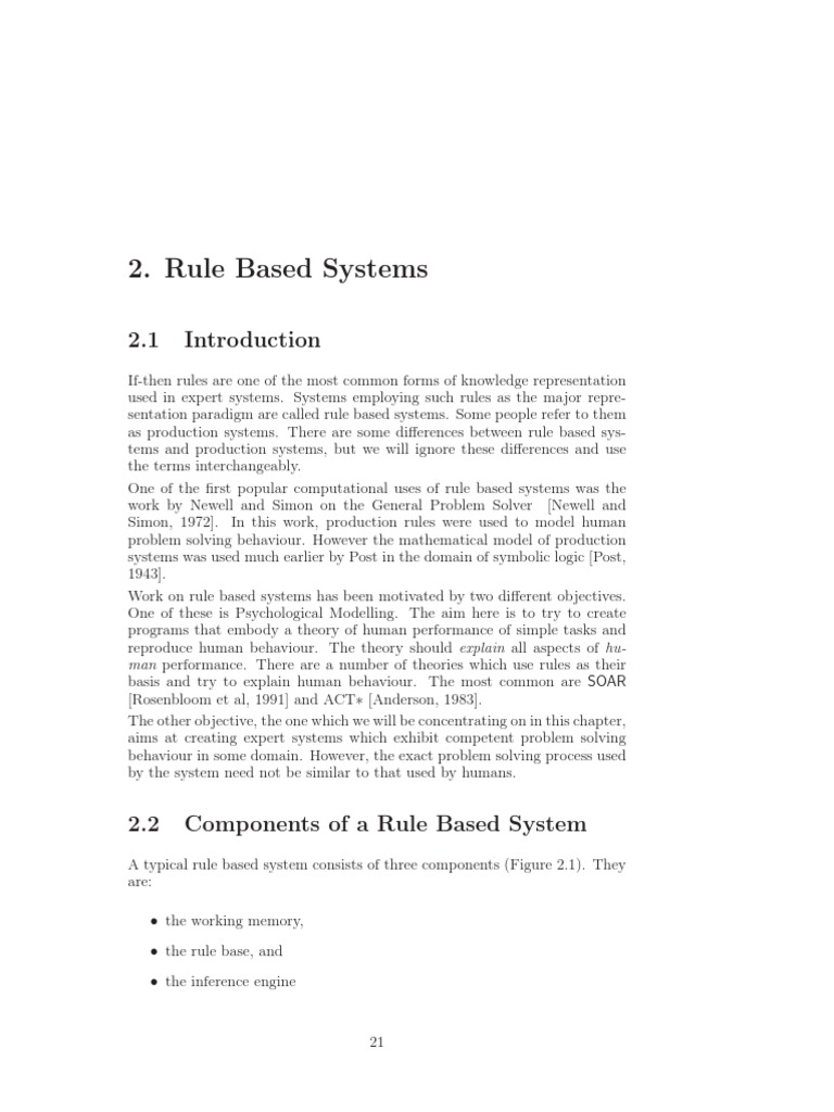 Understanding Rule Based Systems | PDF | Computers