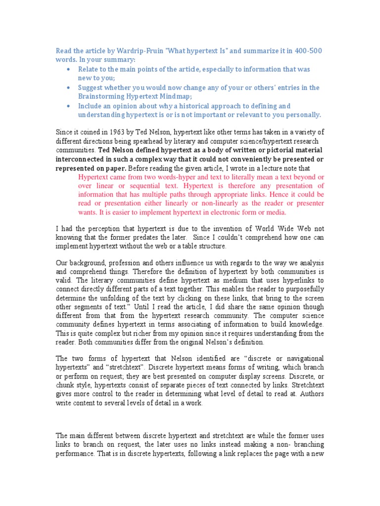 Types Of Hypertext Pdf Hypertext Hyperlink 
