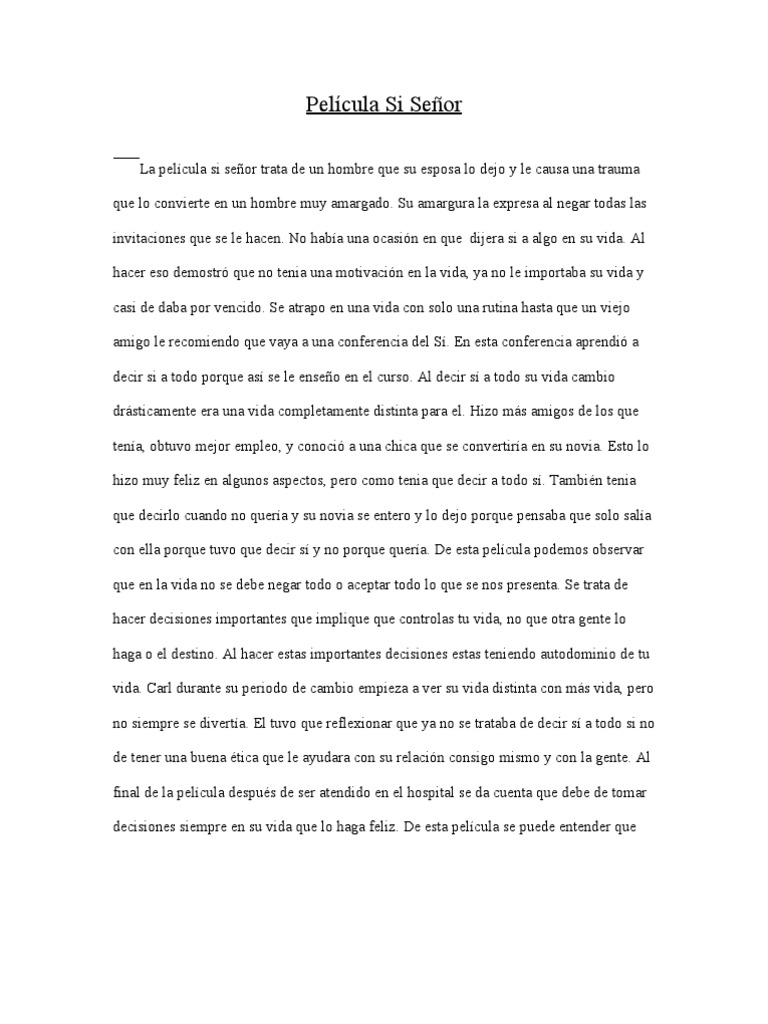 La transformación de un "sí" en la vida | PDF