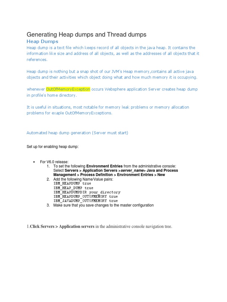 Generating Heapdump Pdf Java Virtual Machine Java Programming Language