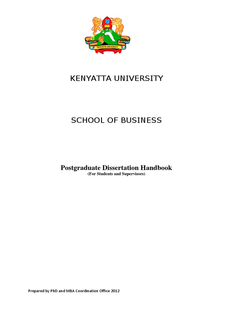 Kenyatta University: Postgraduate Dissertation Handbook | PDF | Thesis ...