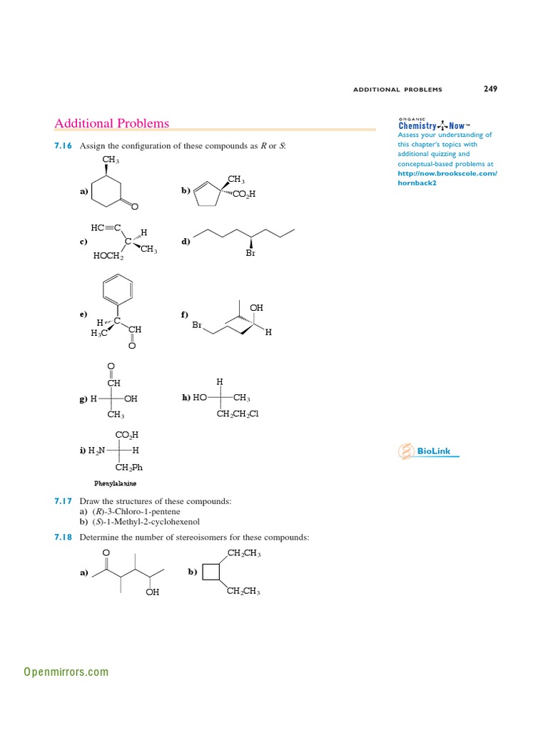 Stereochemistry Practice Problems | PDF | Amino Acid | Organic Chemistry