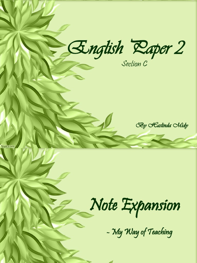 English Paper 2: Section C | PDF | Grammatical Tense | Phrase