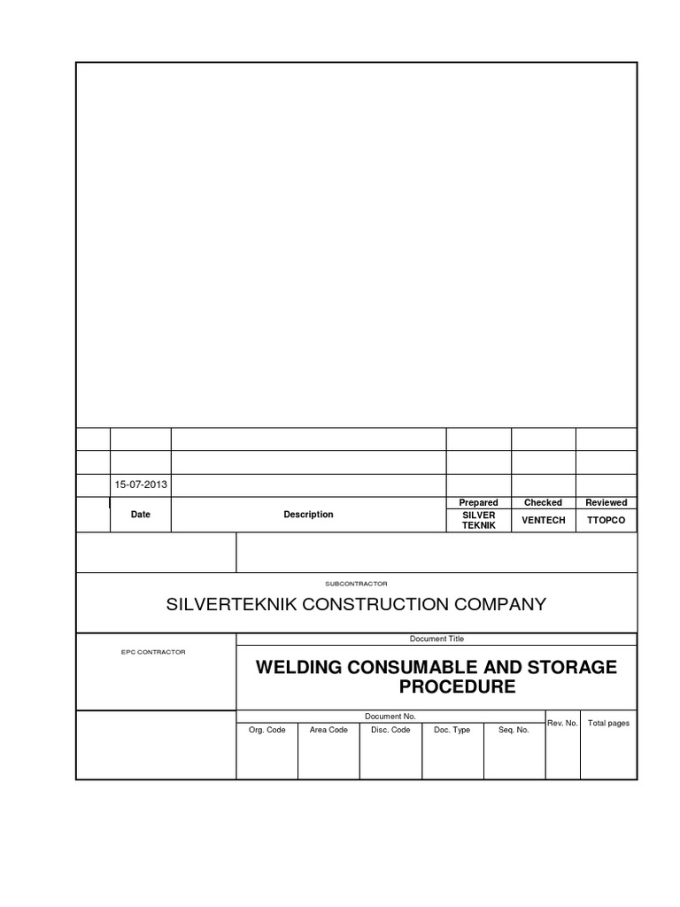 Welding Consumable and Storage Procedure | PDF | Welding | Construction