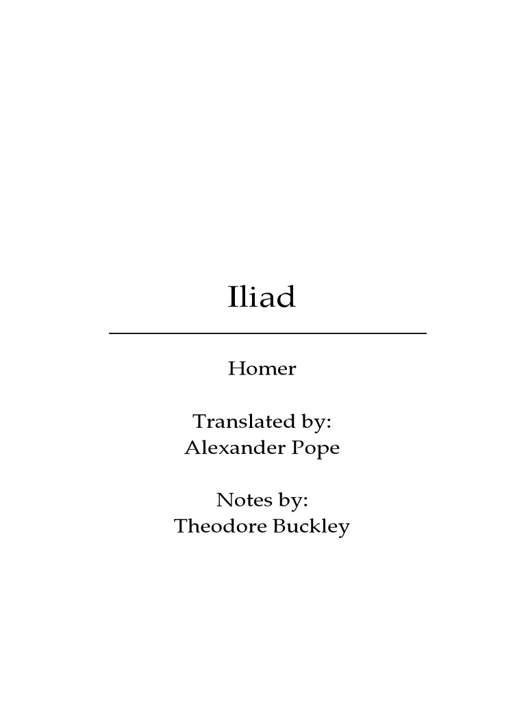Illiad | PDF | Homer | Poetry