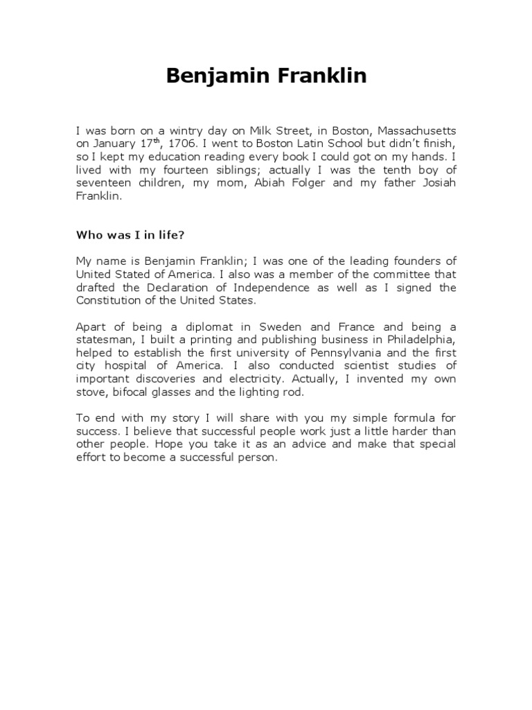 Benjamin Franklin: Life and Achievements | PDF