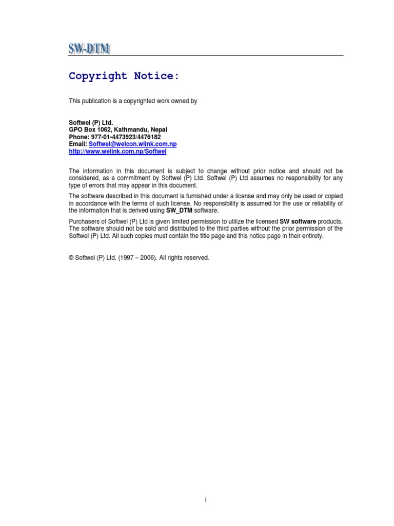 SW DTM Manual | PDF | Contour Line | Microsoft Excel