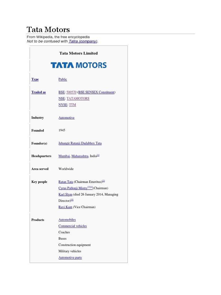 Tata Motors | PDF | Motor Vehicle | Automobiles