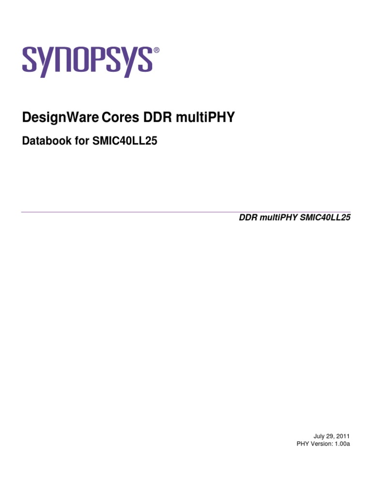 DWC DDR MultiPHY Smic40ll25 DB | PDF | Computer Hardware | Computer Engineering