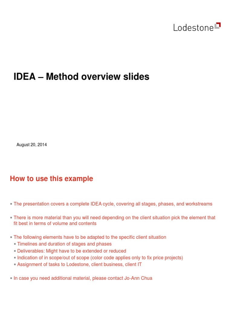 IDEA Method Overview Slides - REVIEWED - PF | PDF | Strategic ...