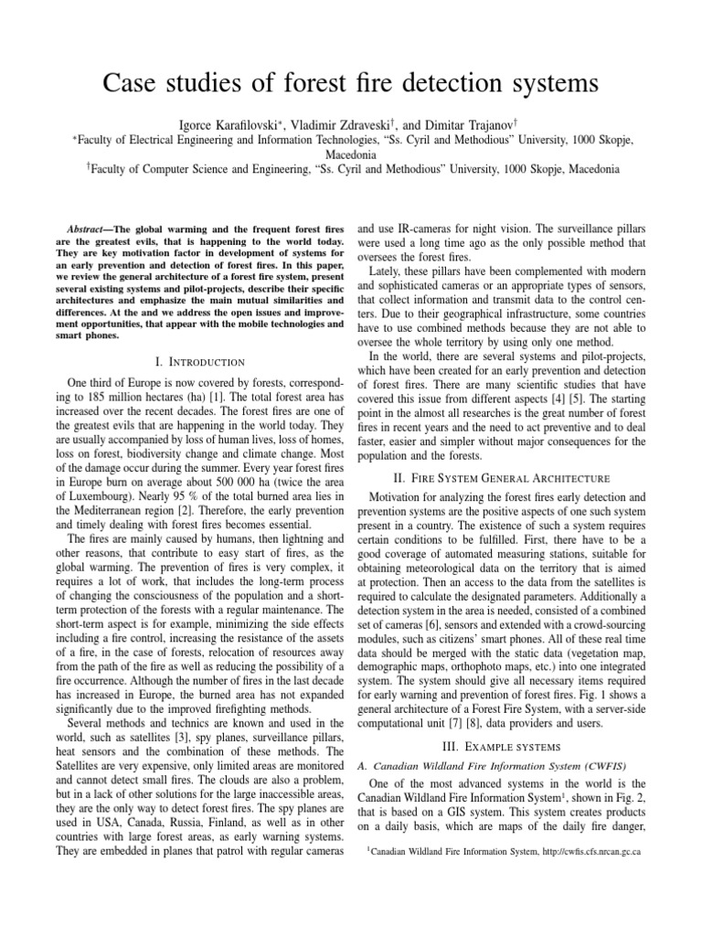 Case Studies of Forest Fire Detection Systems | PDF | Geographic ...