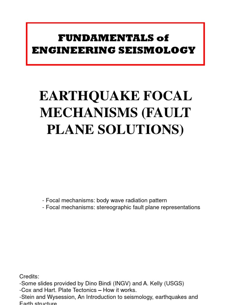 Earthquake Focal Mechanisms Guide | PDF | Fault (Geology) | Earthquakes