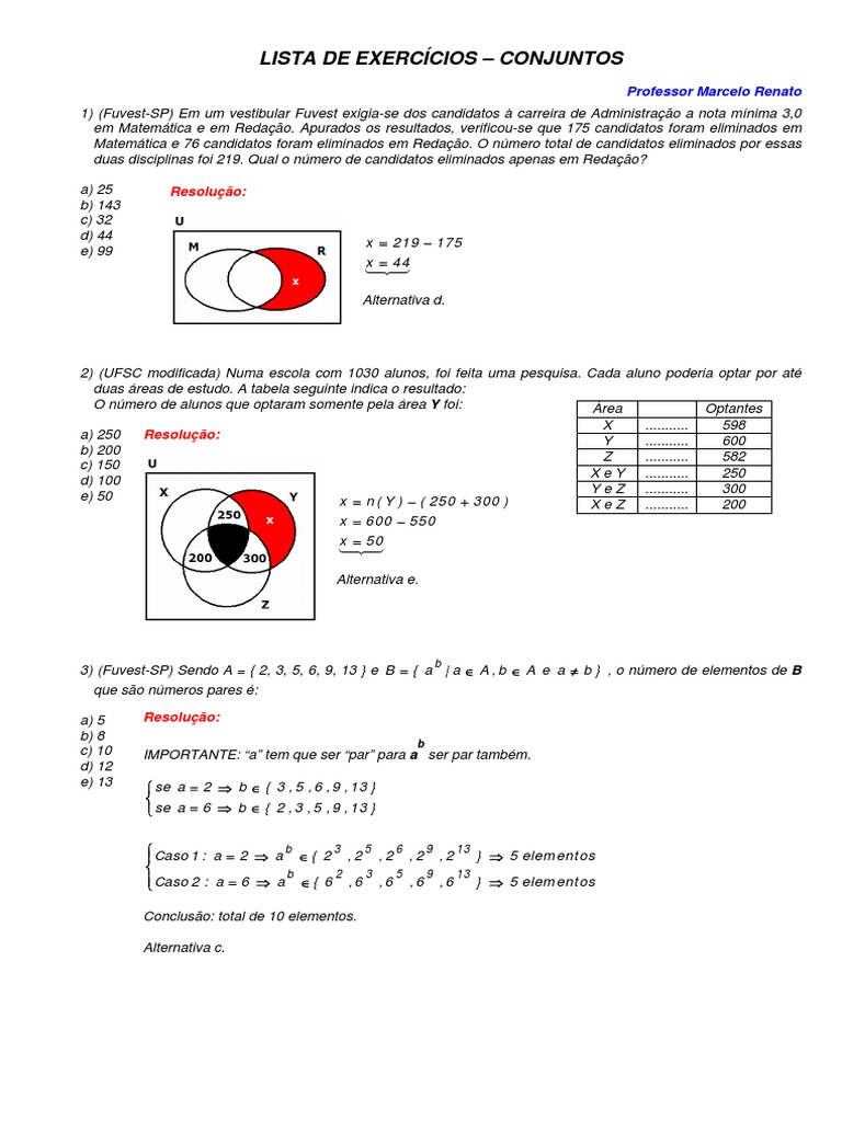 Conjuntos | Download grátis PDF | Conjunto vazio (Matemática ...