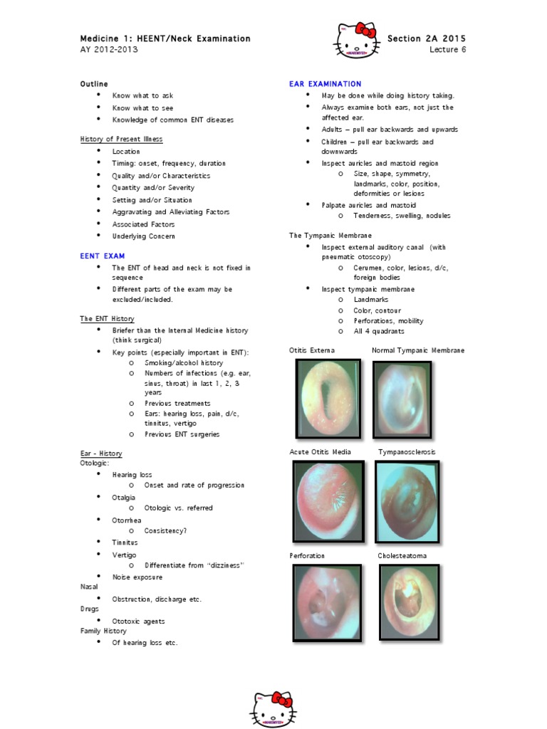 Med 1 - 1st Shift - Lec - HEENT Neck Examination | Ear | Hearing