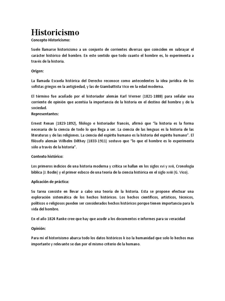 Historicismo y Fenomenología: Conceptos Clave | PDF | Science | Método ...