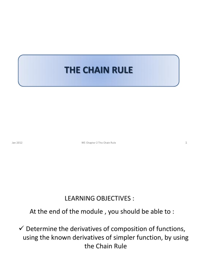 Ch 2d The Chain Rule Pdf