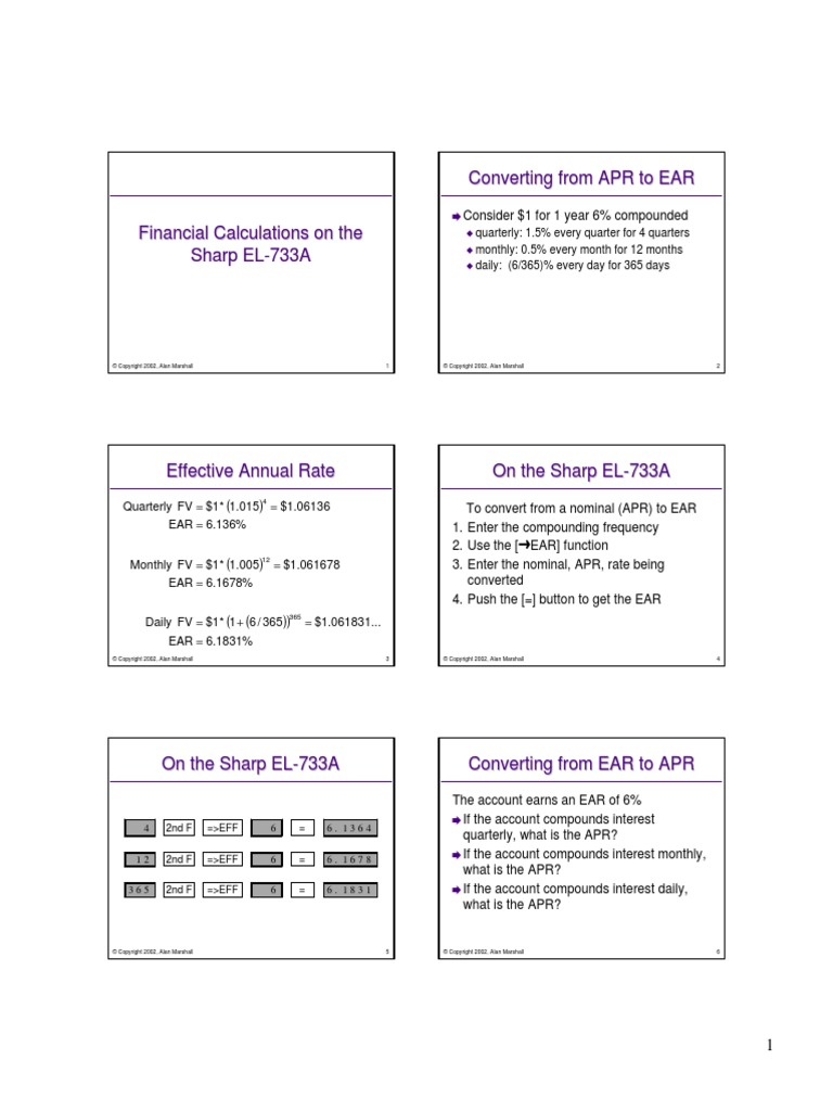 Converting From APR To EAR | PDF