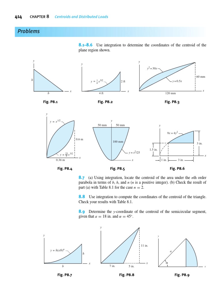 Problems: Centroids and Distributed Loads | PDF | Space | Teaching ...