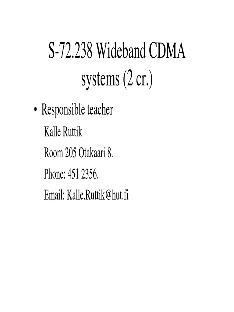 W CDMA Lectures | PDF | Cellular Network | Computer Network