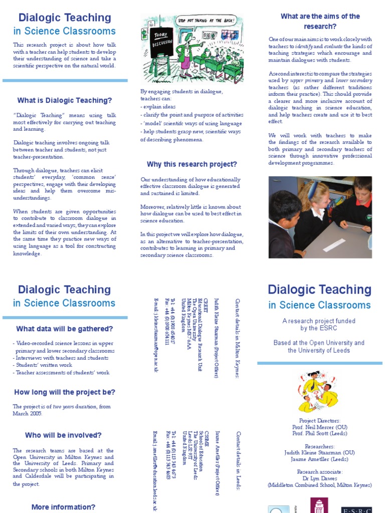 Dialogic Teaching: in Science Classrooms | Download Free PDF | Dialogue | Teachers