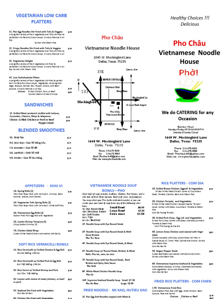 Pho Chau Menu II | PDF