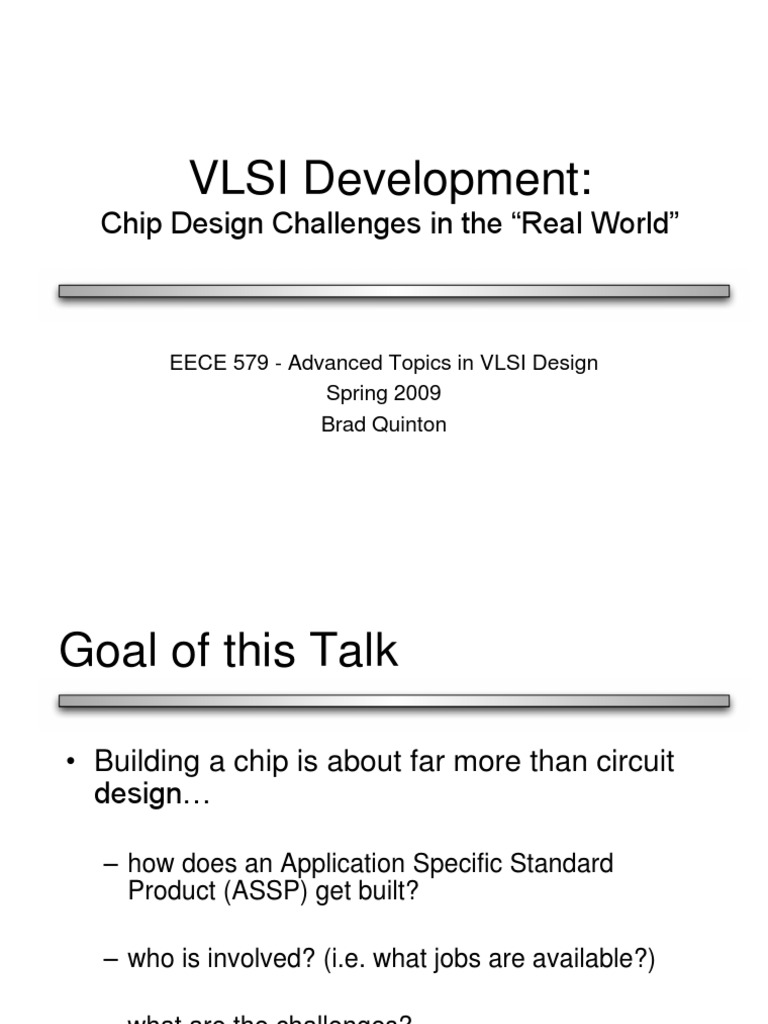 VLSI Development:: Chip Design Challenges in The "Real World" | PDF ...