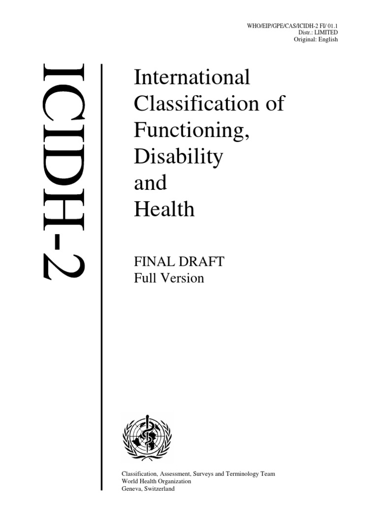 Who/Eip/Gpe/Cas/Icidh-2 Fi/ 01.1 Distr.: Limited | PDF | International ...