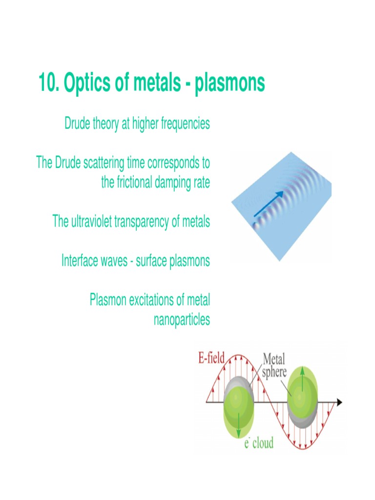 Optics of Metals - Plasmons | PDF | Plasmon | Surface Plasmon Resonance