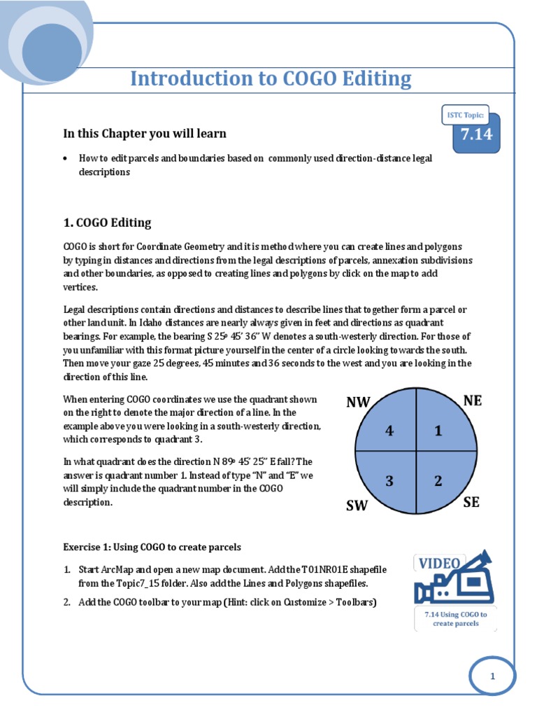 Introduction To COGO Editing PDF | PDF | Cartesian Coordinate System ...