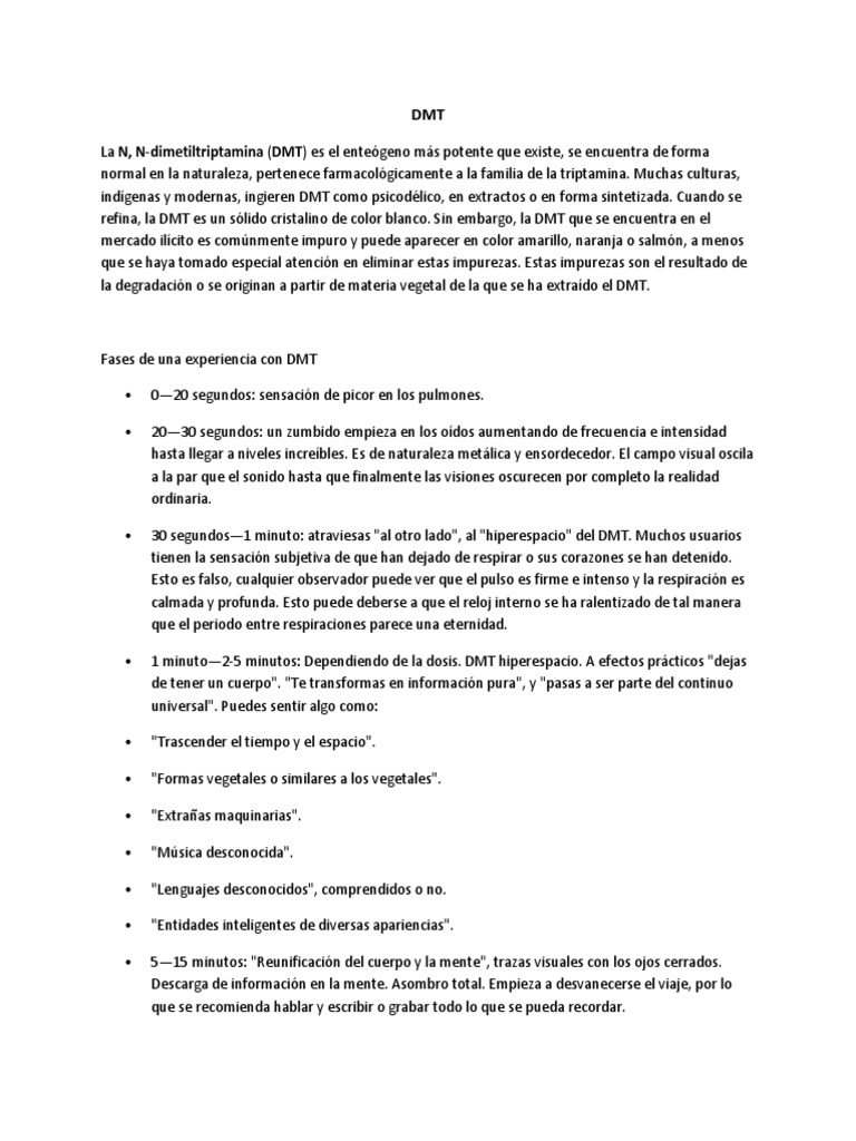 DMT | PDF | Sustancias químicas | Química