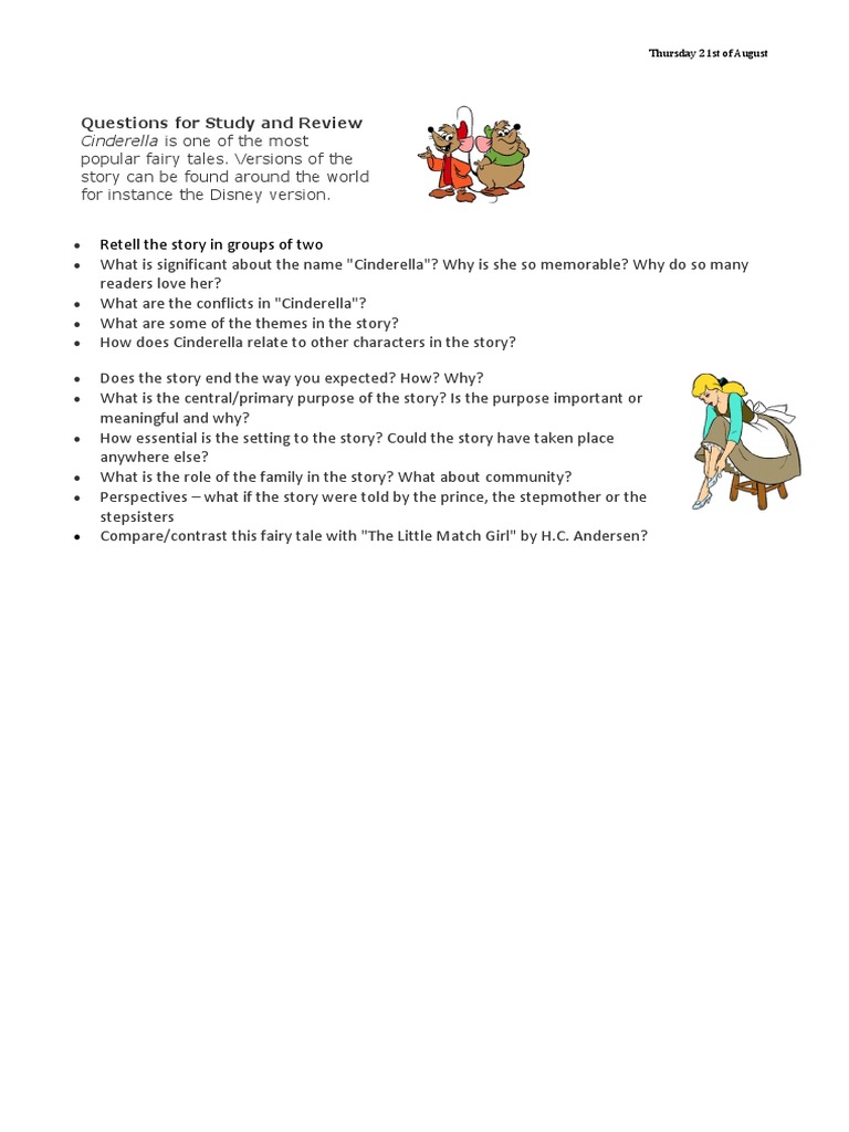 Cinderella Study Questions and Themes | PDF