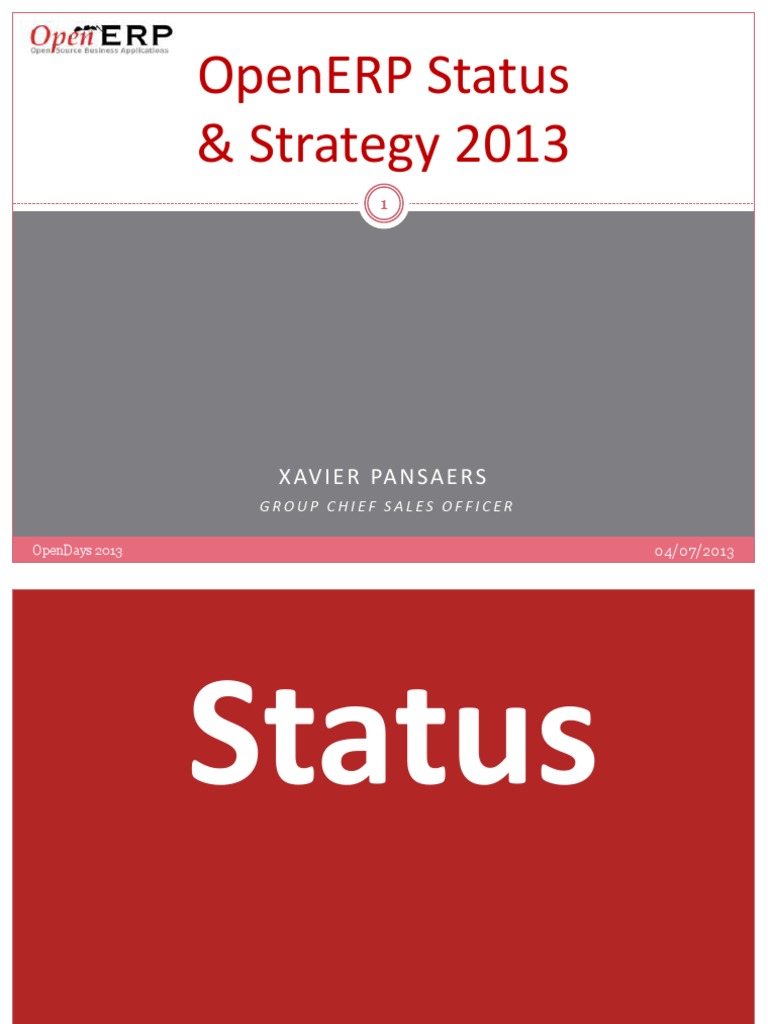 Openerp Status & Strategy 2013: Xavier Pansaers | PDF | Enterprise Resource Planning | Software ...