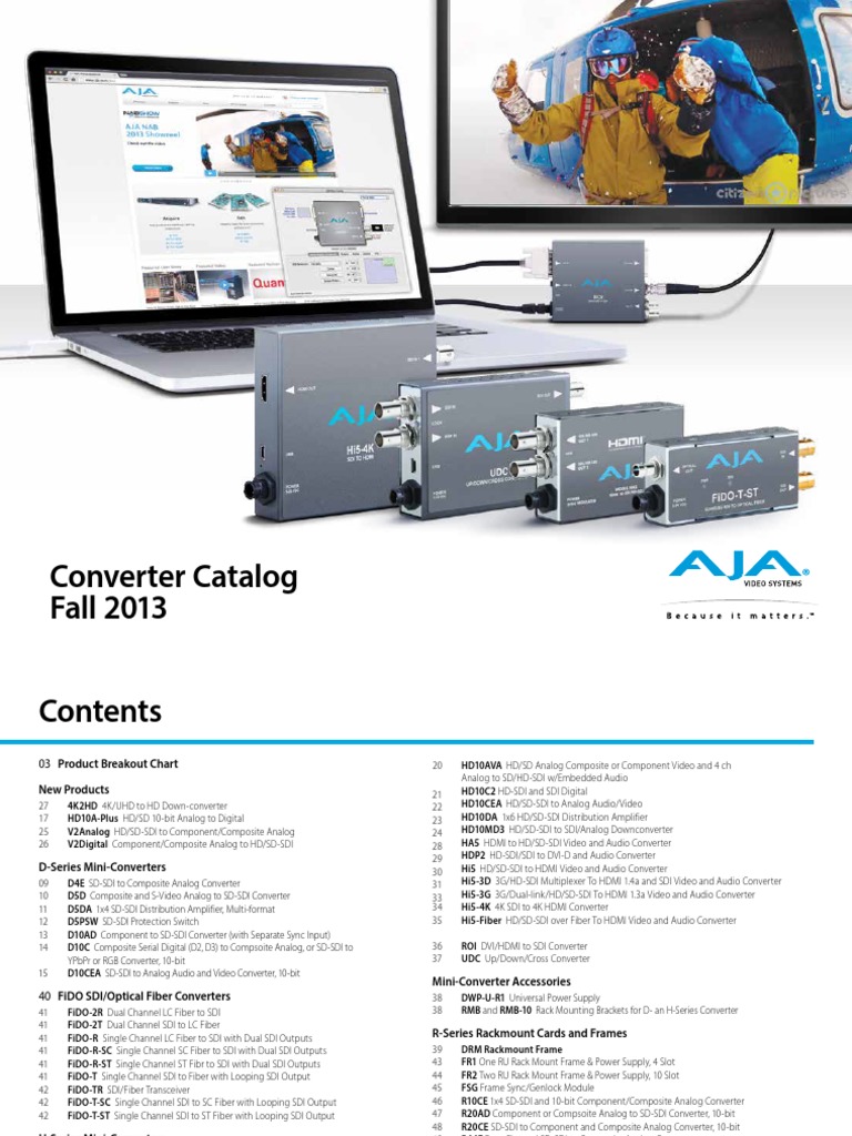 Aja Convert Brochure WEB | PDF | Hdmi | Video
