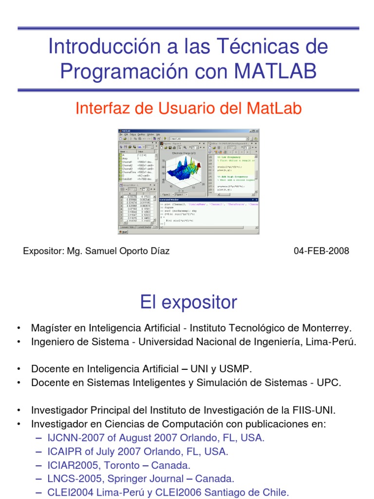 01.the Matlab User Interface | PDF | Matlab | Ingeniería Informática
