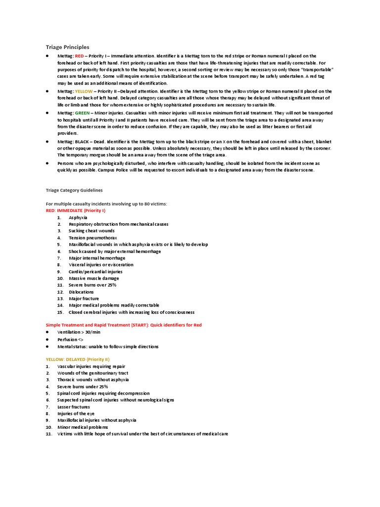 Triage Principles | PDF | Emergency Department | Medical Emergencies