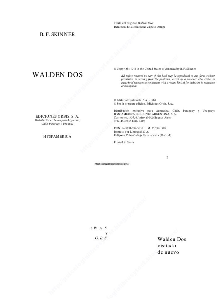 B. F. Skinner - Walden Dos | PDF | Delito | Science