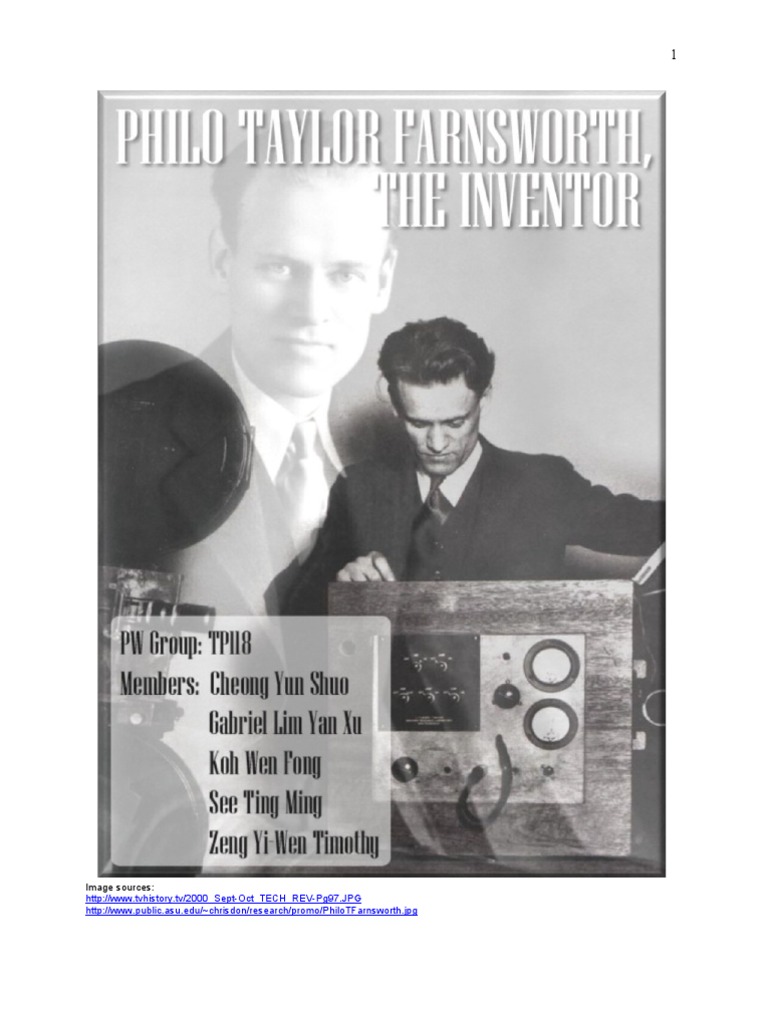 Philo Farnsworth - Inventor of The Electronic Television | PDF ...
