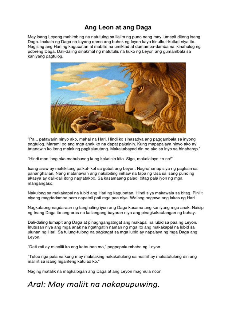 Ang Leon at Ang Daga | PDF