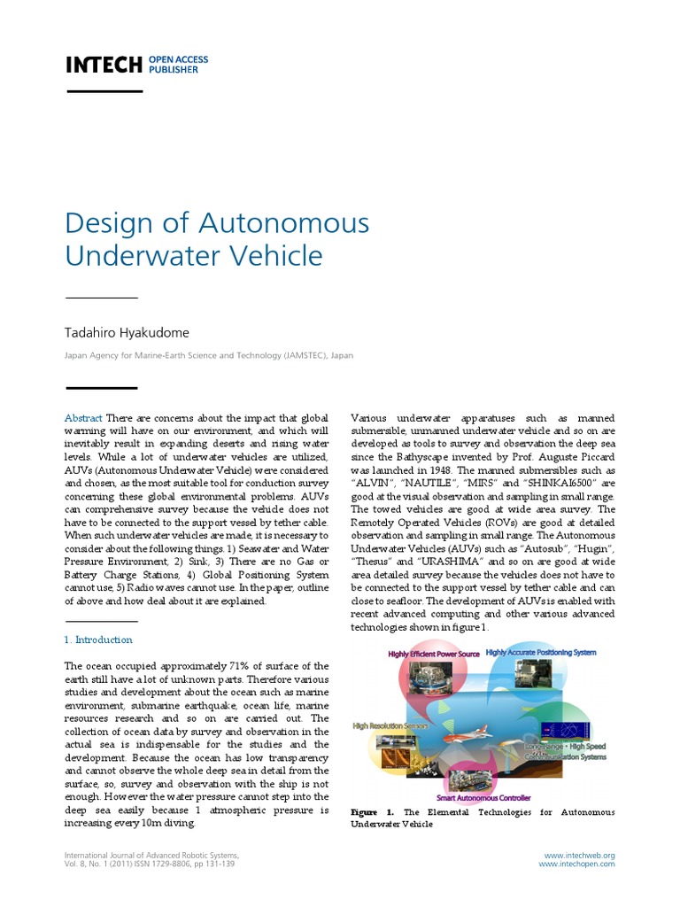 Design of Autonomous Underwater Vehicle | PDF | Gyroscope | Battery ...