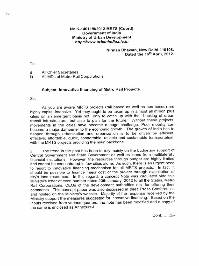 Innovative Financing Of Metro Rail Projects Pdf Public Economics