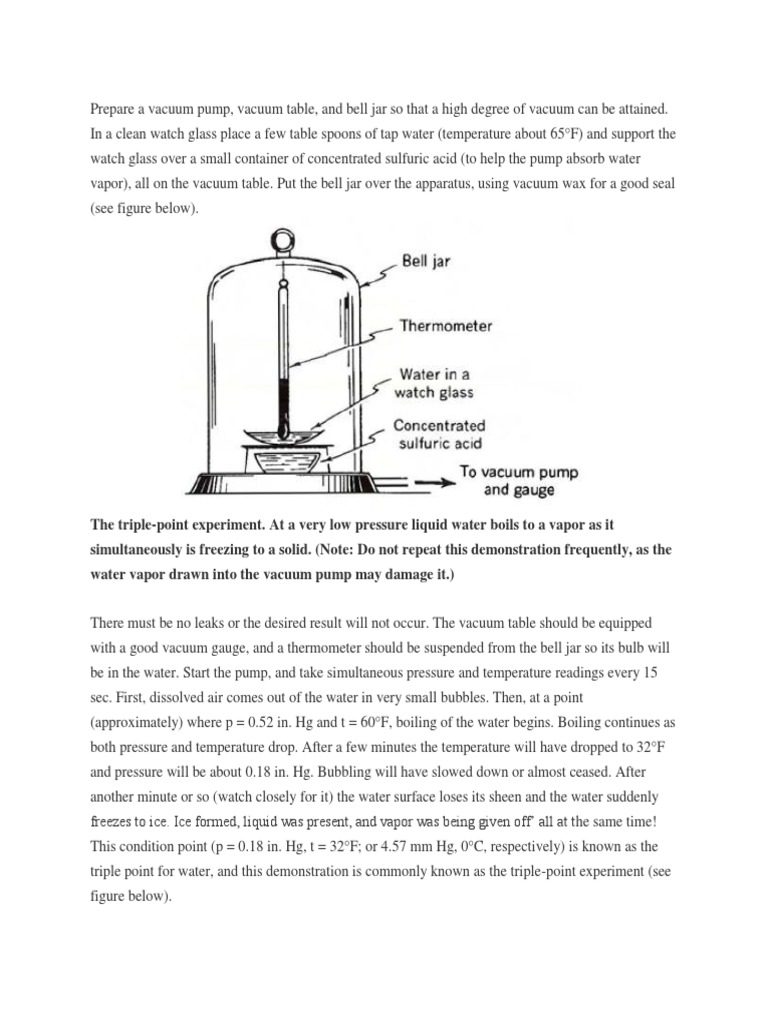 Triple Point Experiment | PDF | Vacuum | Boiling