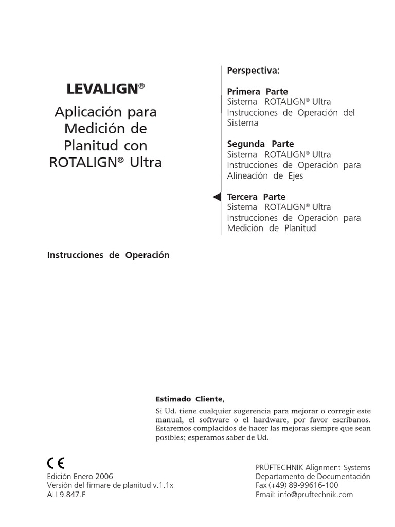 LEVALIGN-Ultra Flatness-Measurement ALI 9.847!01!06 1.12 E | PDF | Medición | Equipo
