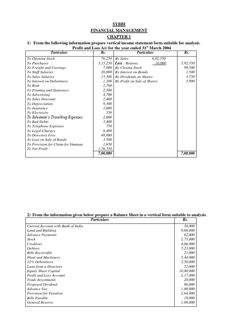Financial Management - I (Practical Problems) | Download Free PDF | Expense | Dividend