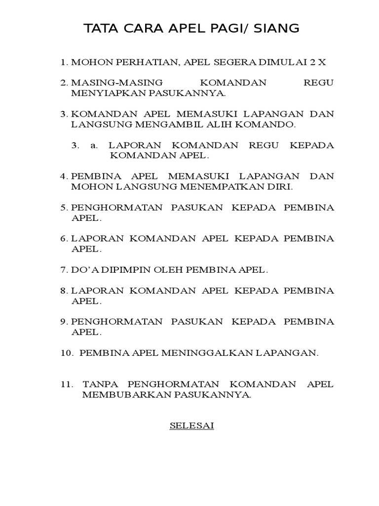 Tata Cara Apel Pagi | PDF